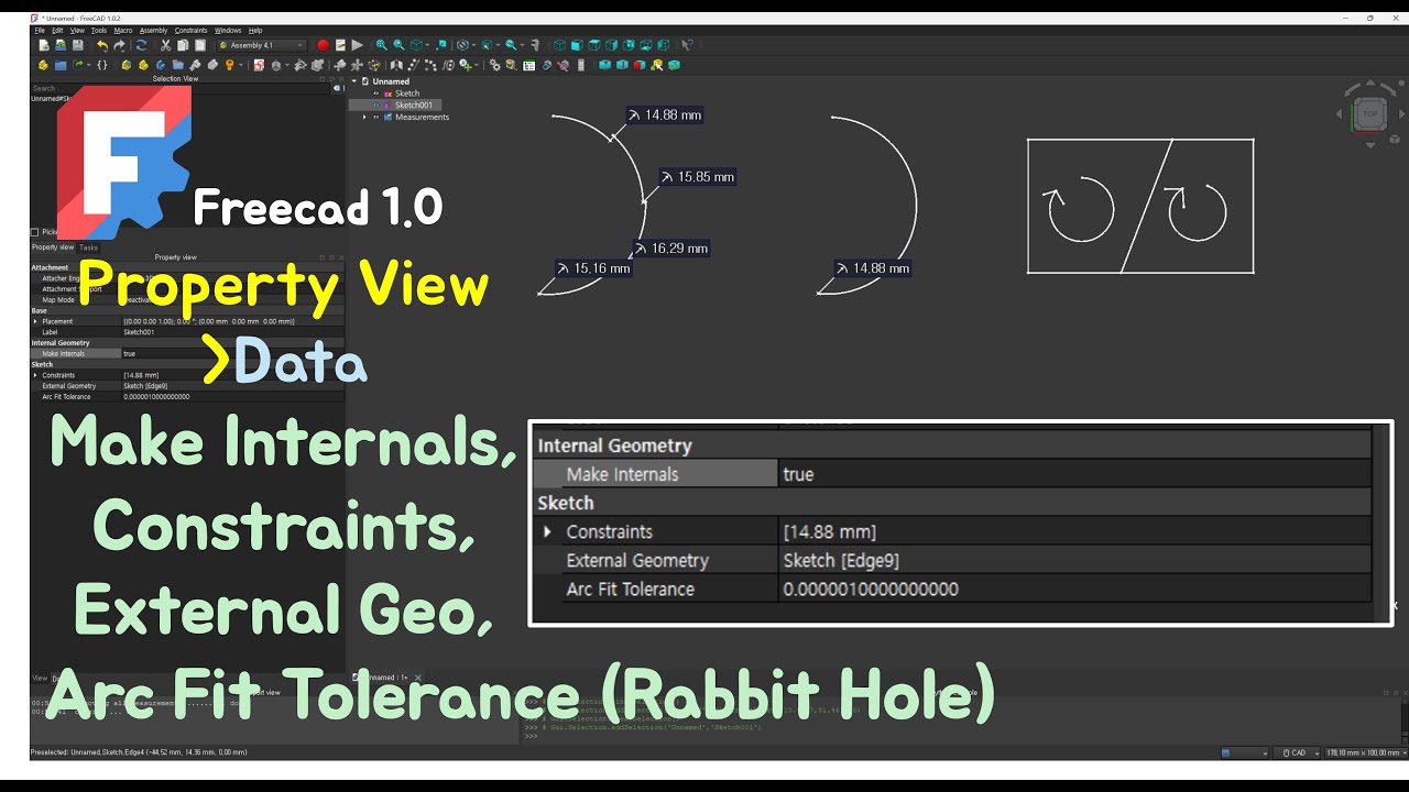 FreeCAD #013 Sketcher: From Make Internals to Arc Fit Tolerance (Arc ...