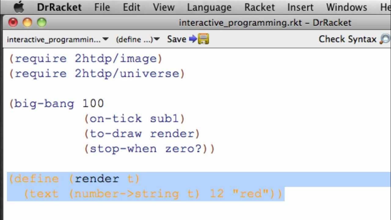 Interactive programming in Racket with parametric equations - YouTube