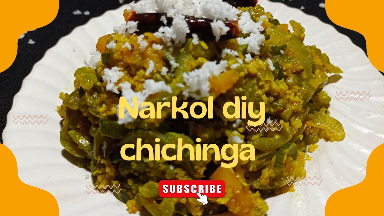 Narkel diye chichinga chechki//pure veg recipe - YouTube