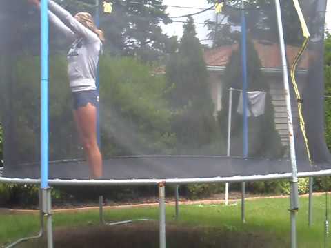 back handspring and back tuck on trampoline - YouTube
