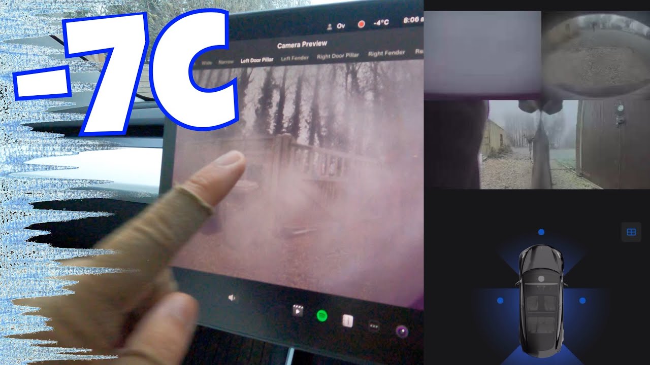 What do FROZEN Tesla Autopilot Cameras See?? | -7°C Winter Defrost Test ...