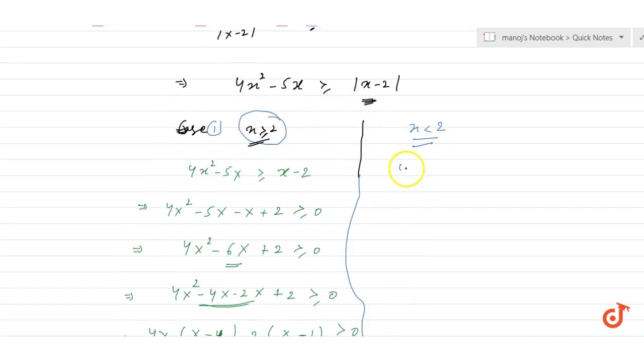  log x 2 4x 5 x 2 geq 1 2 YouTube