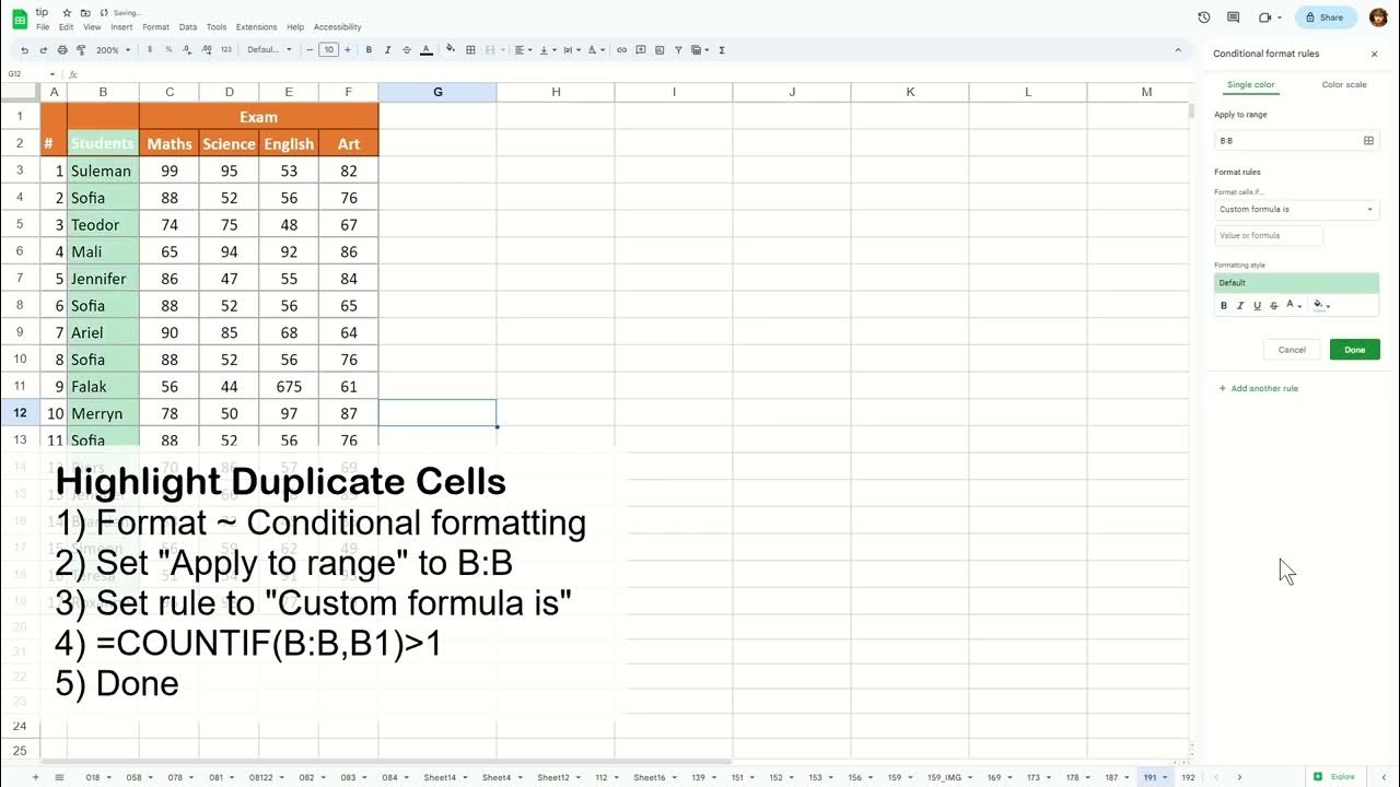 Highlight duplicates in Google Sheets - Excel Tips and Tricks - YouTube