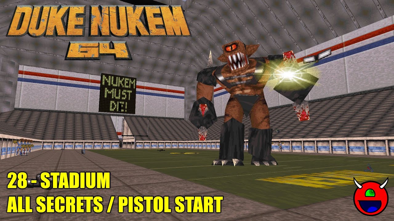 Duke Nukem 64 (RedNukem) - 28 Stadium - All Secrets - YouTube