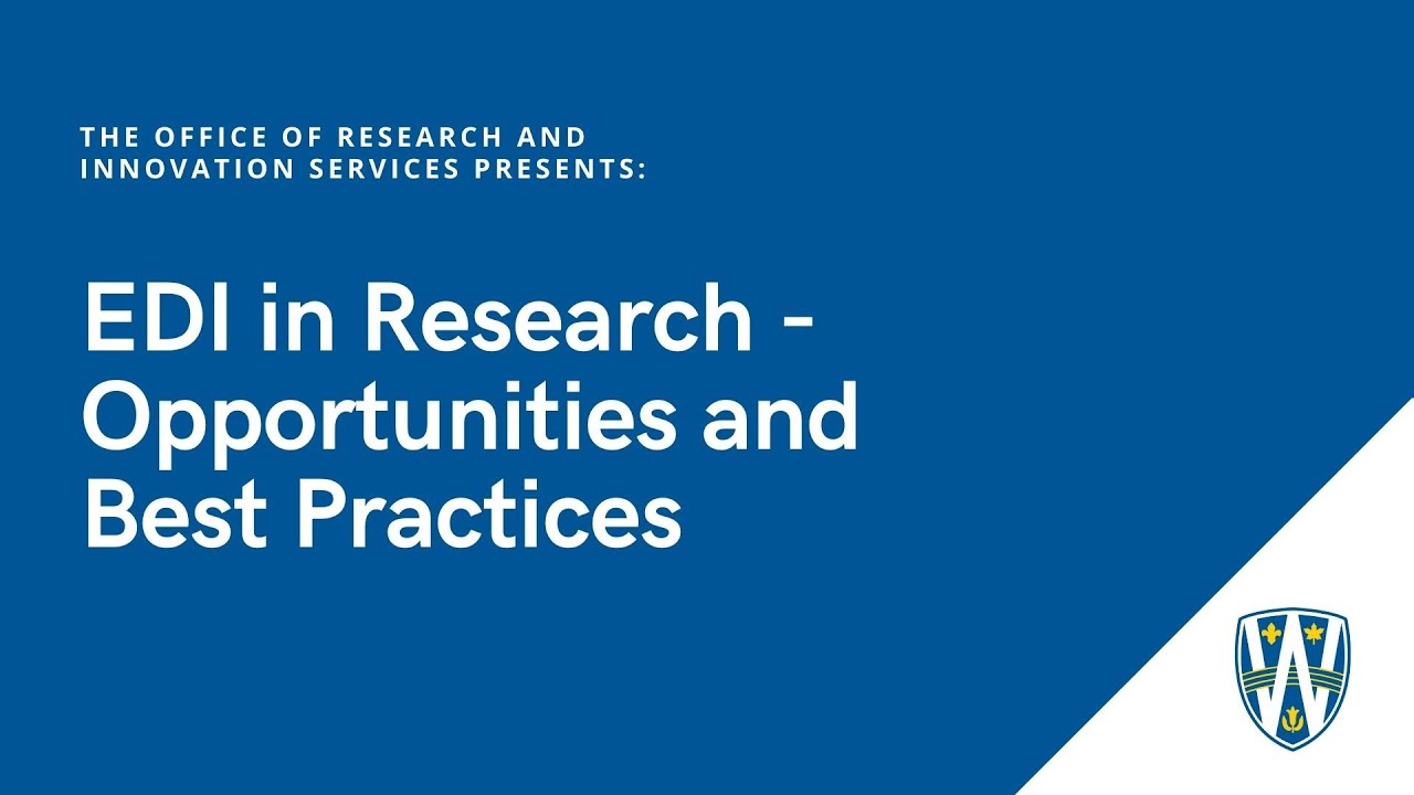 EDI in Research Opportunities and Best Practices - YouTube