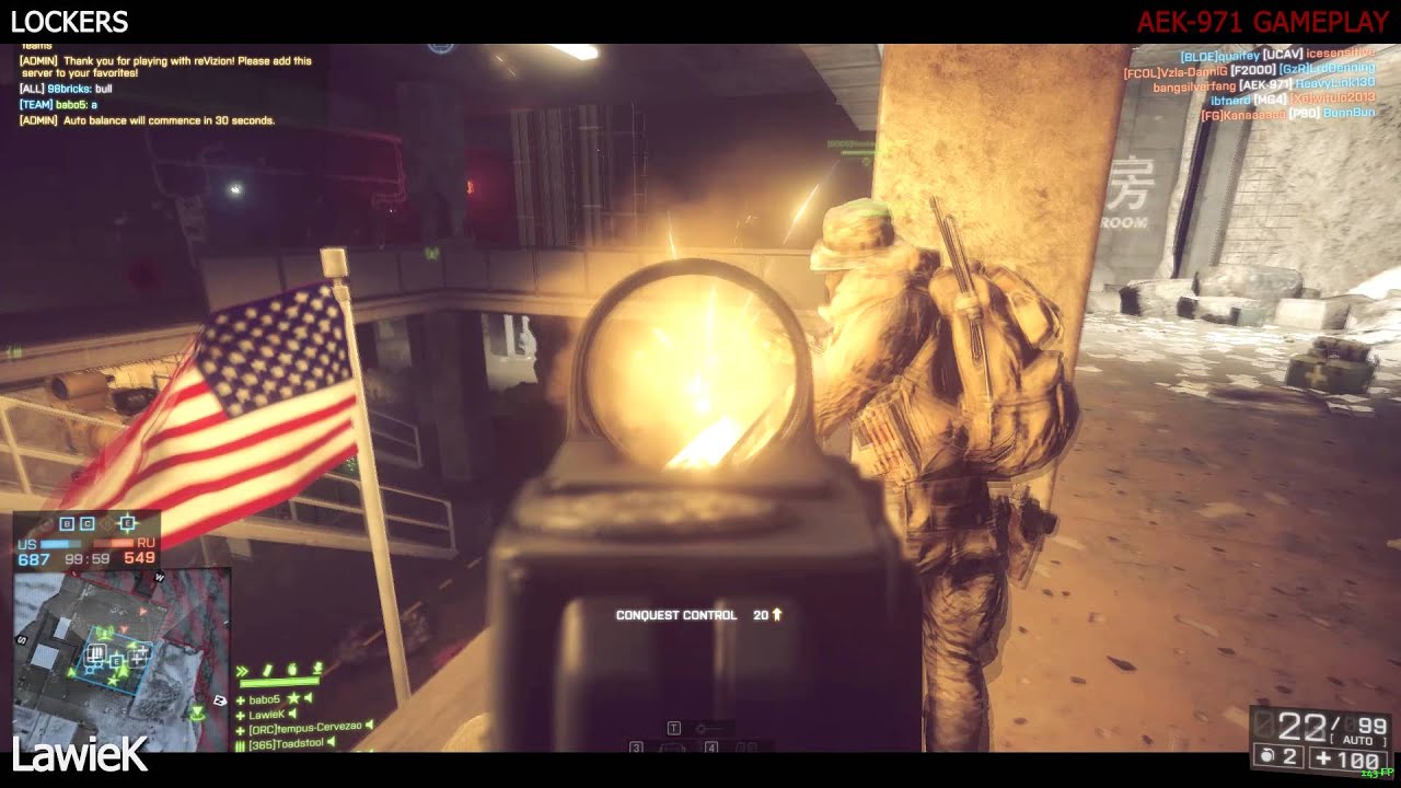 BF4 - AEK 971 Gameplay - LOCKERS - YouTube