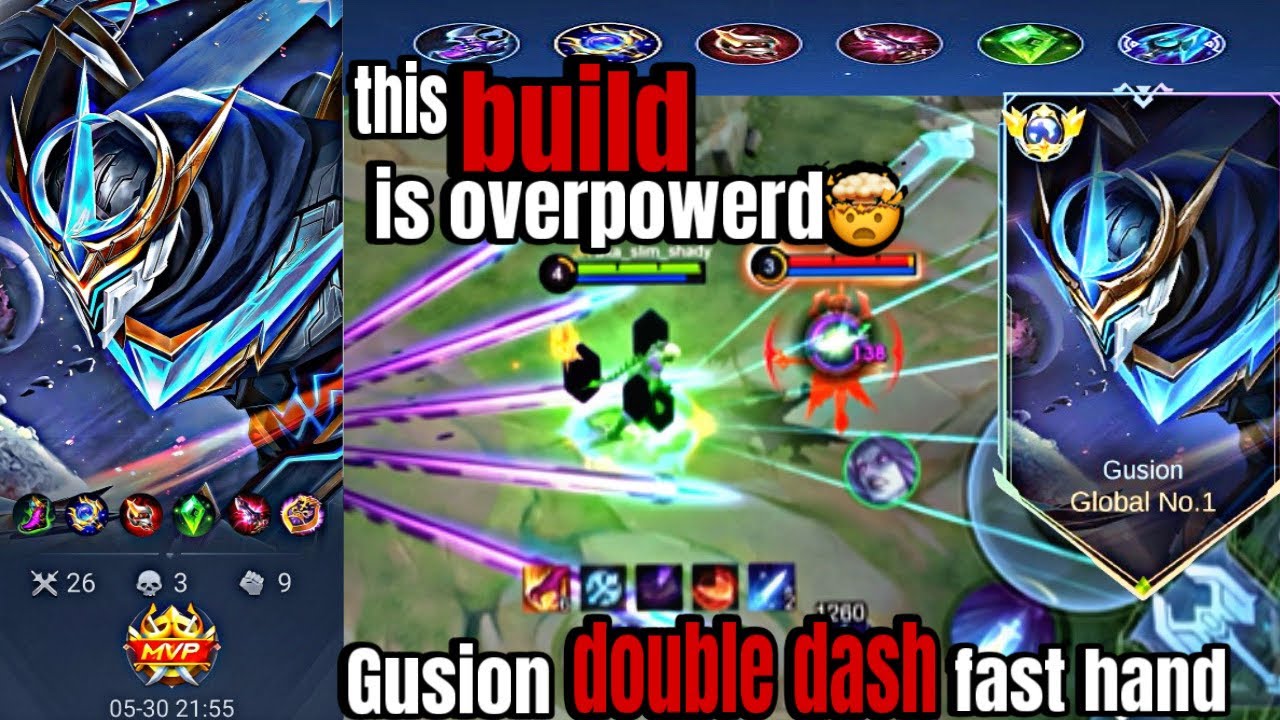Gusion overpowered build🔥|gusion fast hand double dash???🤩|mobile ...