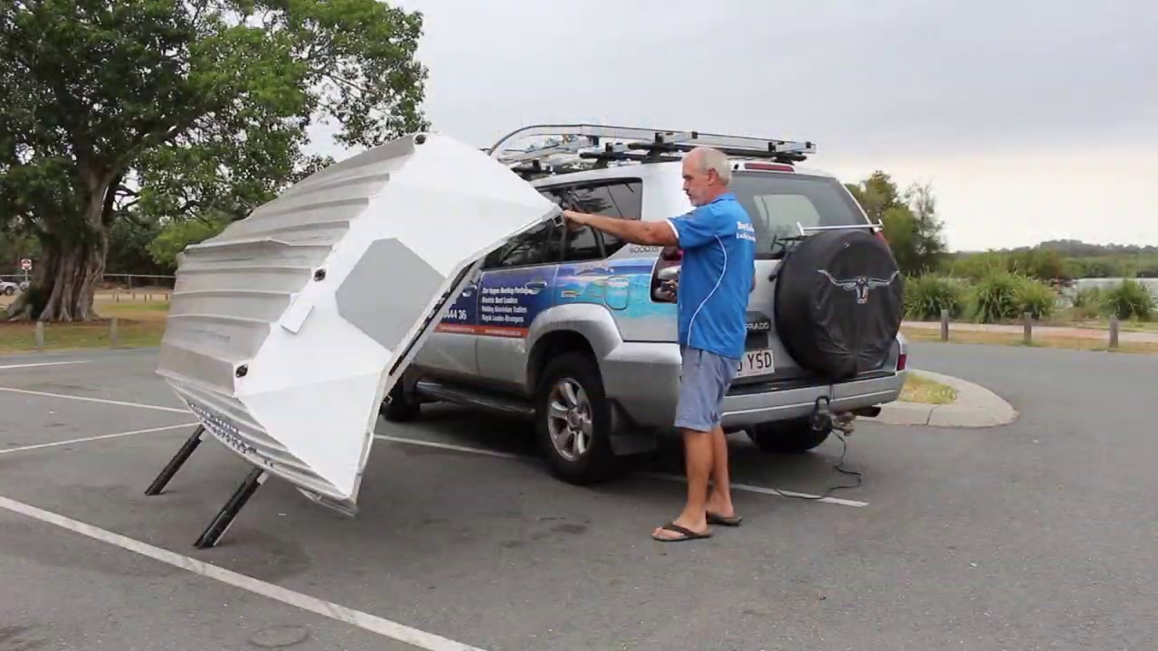 Loading the tinny on the Sidewinder Boat Loader || Tinny topper ...