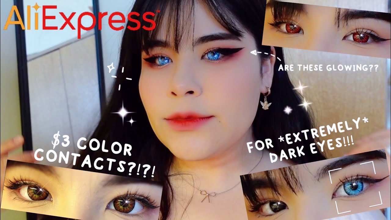 $3 COLORED CONTACTS FROM ALIEXPRESS??? *4 pairs!* | REVIEW - YouTube