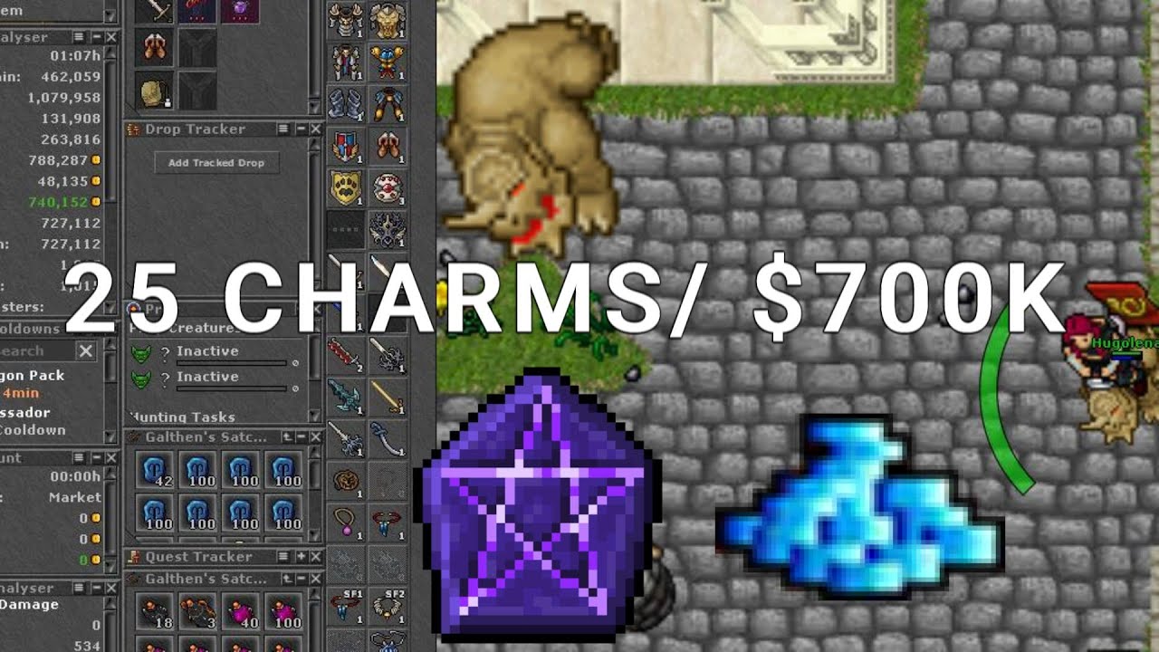 Tibia Stampor Charm (Boosted Creature)/ 1hr 25 charm, 700k profit - YouTube