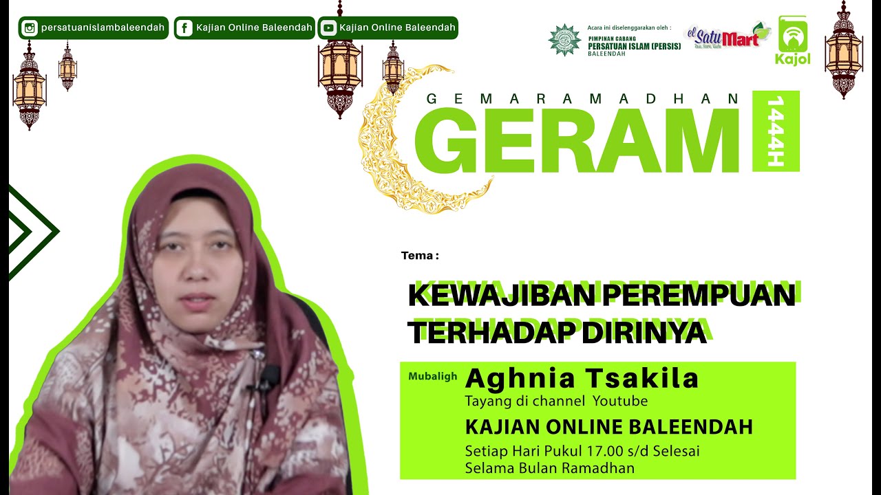 KEWAJIBAN PEREMPUAN TERHADAP DIRINYA || Ustz. Aghnia Tsakila | Gema - YouTube