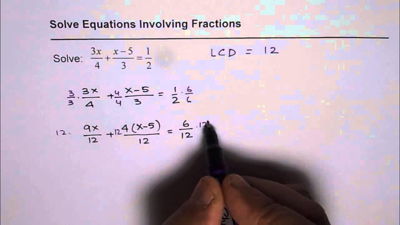 Solve Equation With Fractions Multiply by LCD - YouTube
