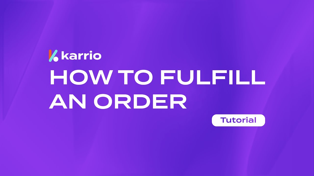 How to fulfill an order - Karrio Shipping - YouTube