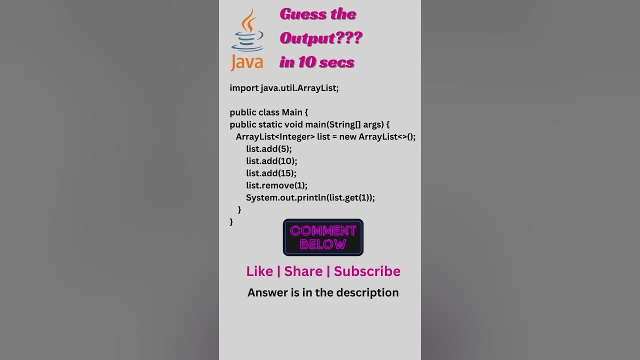 Java Interview Question Java Arraylist Javashorts Youtube