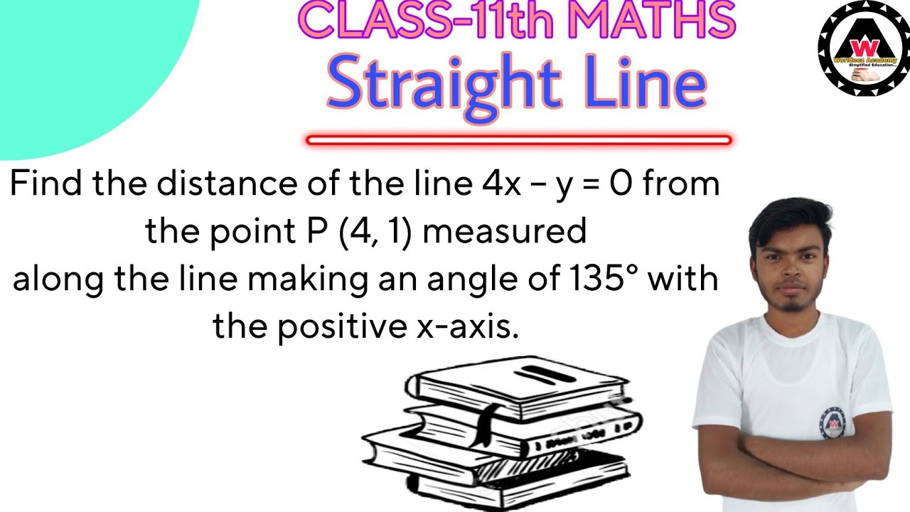 Find the distance of the line 4x – y = 0 from the point P (4, 1 ...