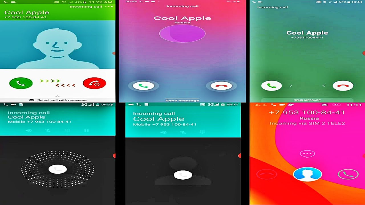 Screen recording of incoming calls 6 phones! - YouTube