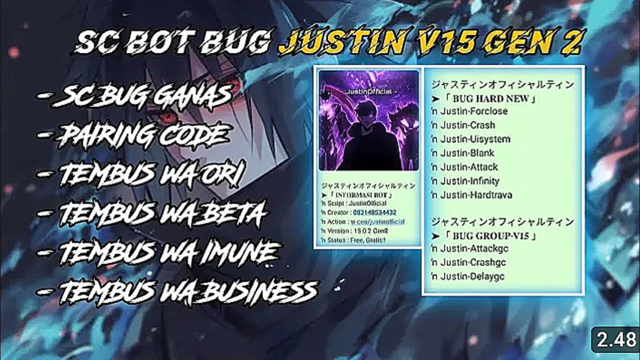 NEW SC BUG BOT WA GANAS | SC JUSTIN V15 UPDATE | FREE SC BOT WA - YouTube