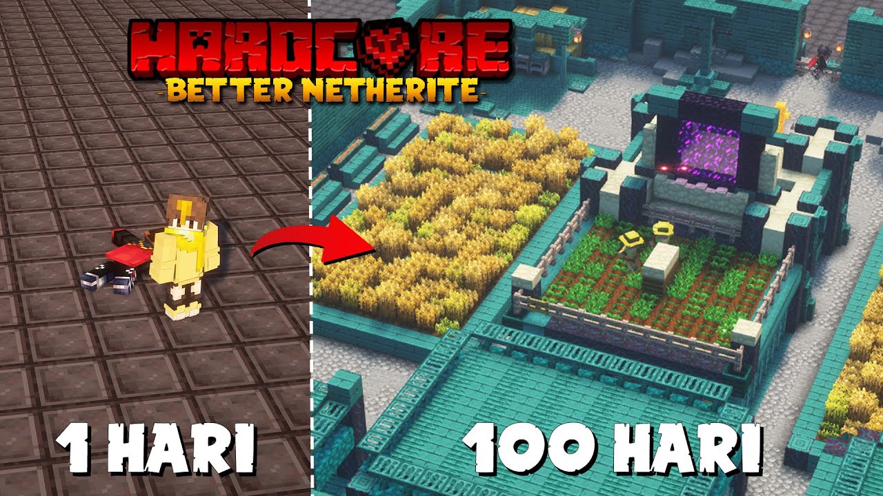 100 Hari di Minecraft Hardcore Better Netherite - YouTube