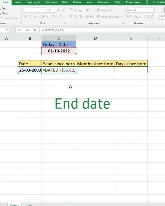 Calculate Your Age In Years Months And Days In Excel Excel Exceltutorial Follow Microsoft