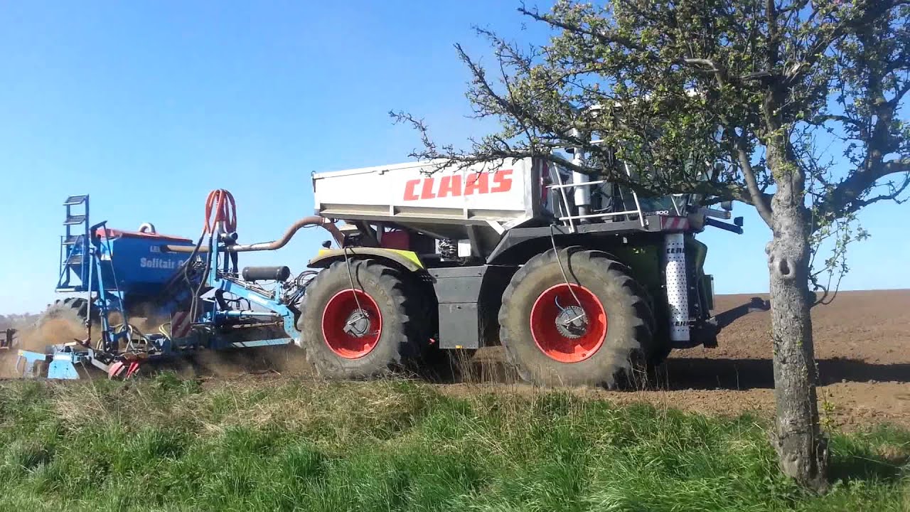 Claas Xerion Saddle Trac & Lemken Zir-corn - YouTube
