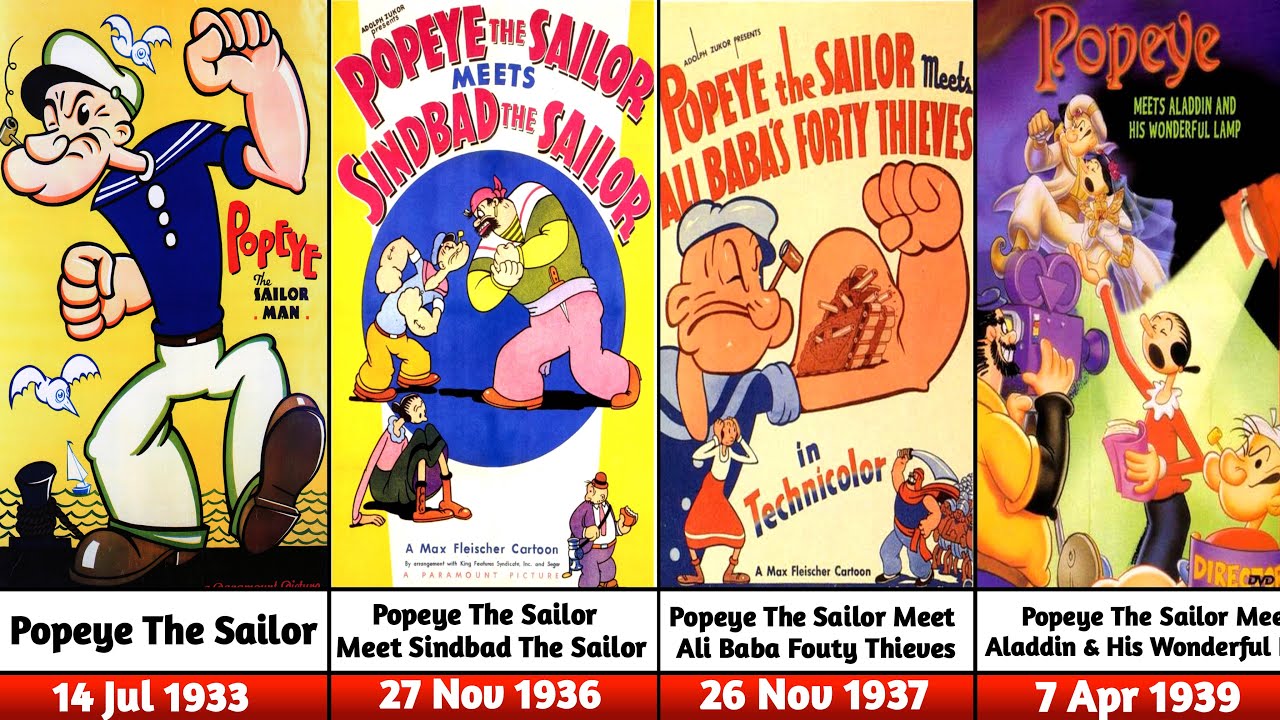 Popeye The Sailor Animated Movie TV Shows (1933-2027) Upcoming ...