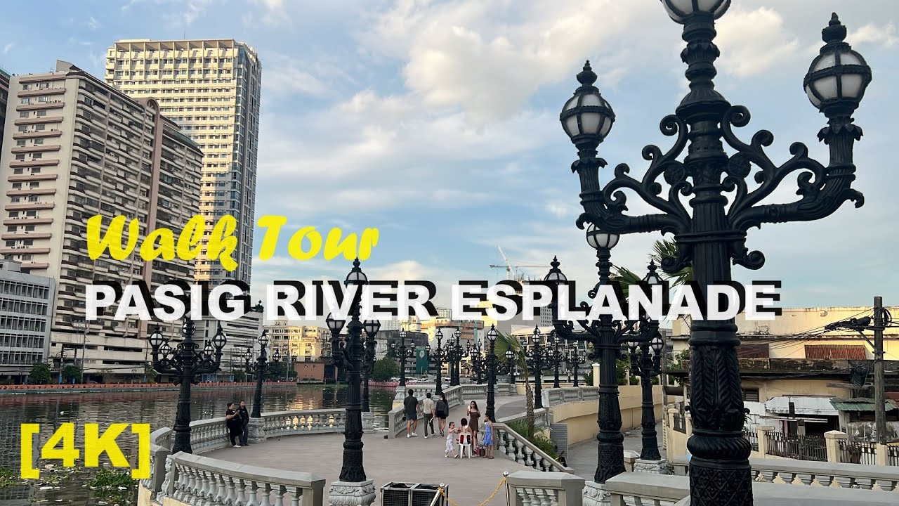 Walk tour at Pasig River Esplanade in Manila [4K] - YouTube