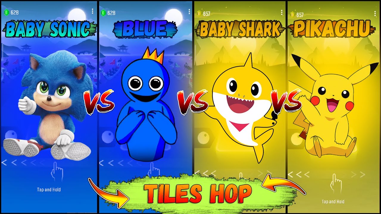 Baby Sonic - Blue - Baby Shark - Pikachu | Tileshop EDM Rush!! - YouTube