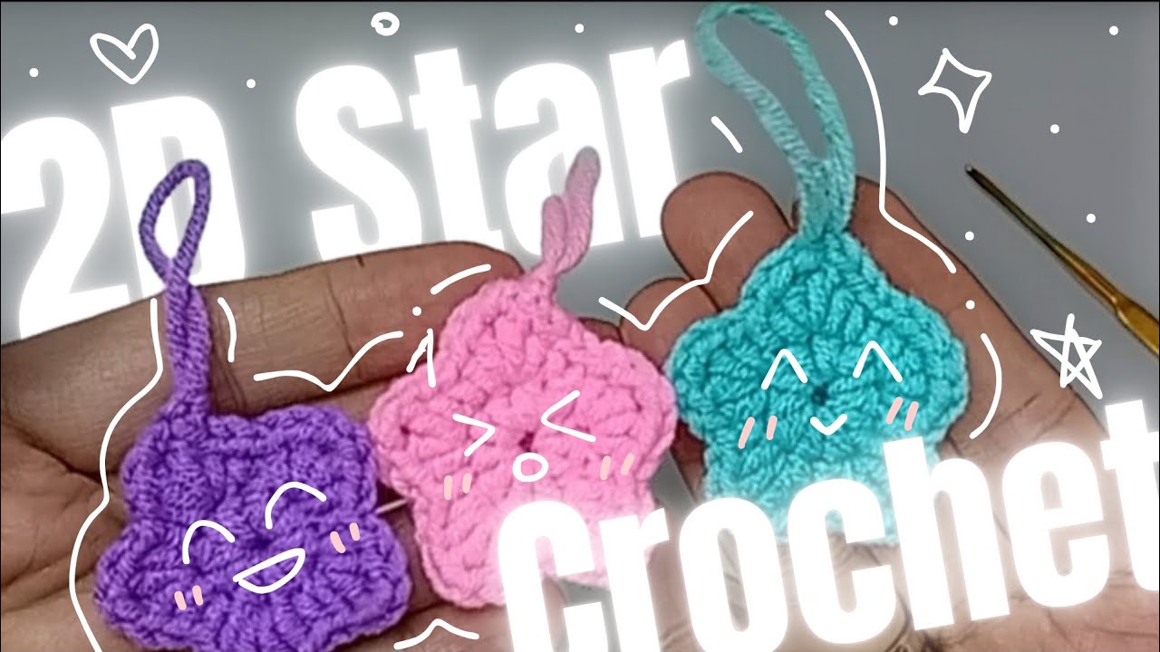 2D Star Crochet - Easy for Begginers #crochet #star #diy #handmade # ...