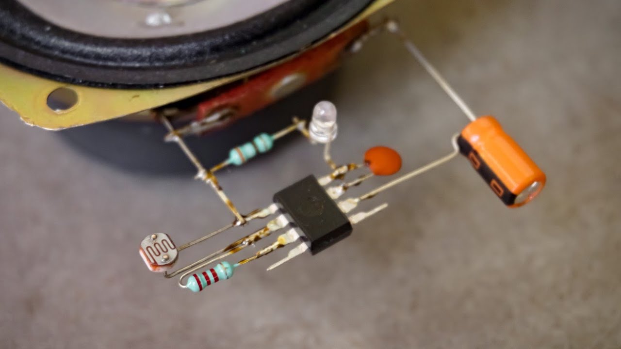 How to make a Light Dependent Buzzer using NE555, LDR, Speaker - YouTube