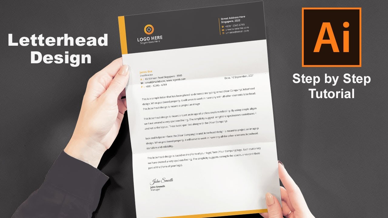 How To Design A Letterhead In Adobe Illustrator Youtube