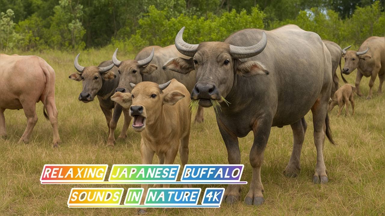 Relaxing Japanese Buffalo | Natural Wildlife Sounds | Animals in Nature ...