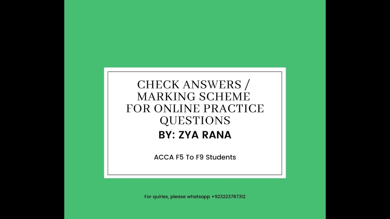 ACCA How To Check Answers Marking Scheme For Online Practice acca-how-to-check-answers-marking-scheme-for-online-practice