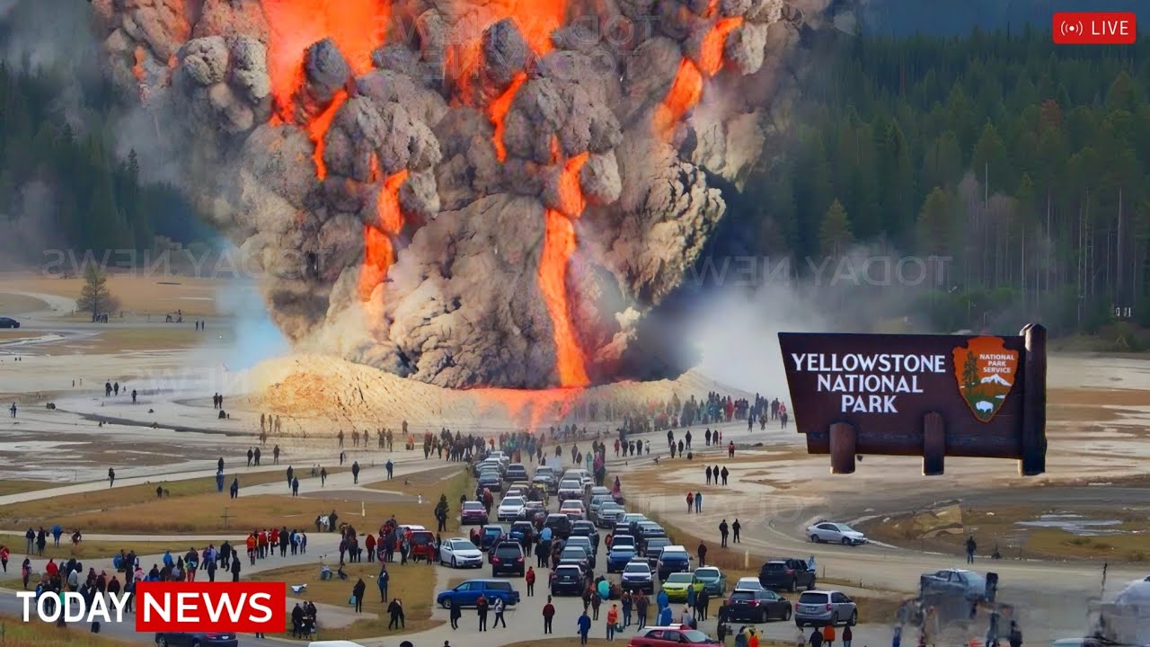 Huge Eruption In Yellowstone! Horrific Moments 2nd Geyser Rampage ...