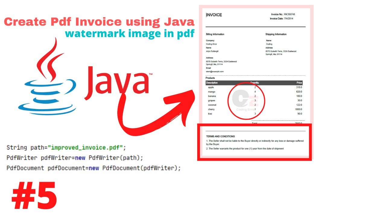 Add Watermark Image In Pdf Invoice In Java Part 5 YouTube Add Watermark Image In Pdf Invoice In Java Part 5 YouTube