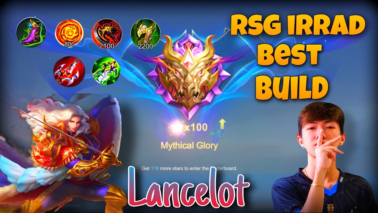 My Last Game to Mythic Glory 100 Star Using RSG Irrad Lancelot Build (Best Broken Build 2023 ...