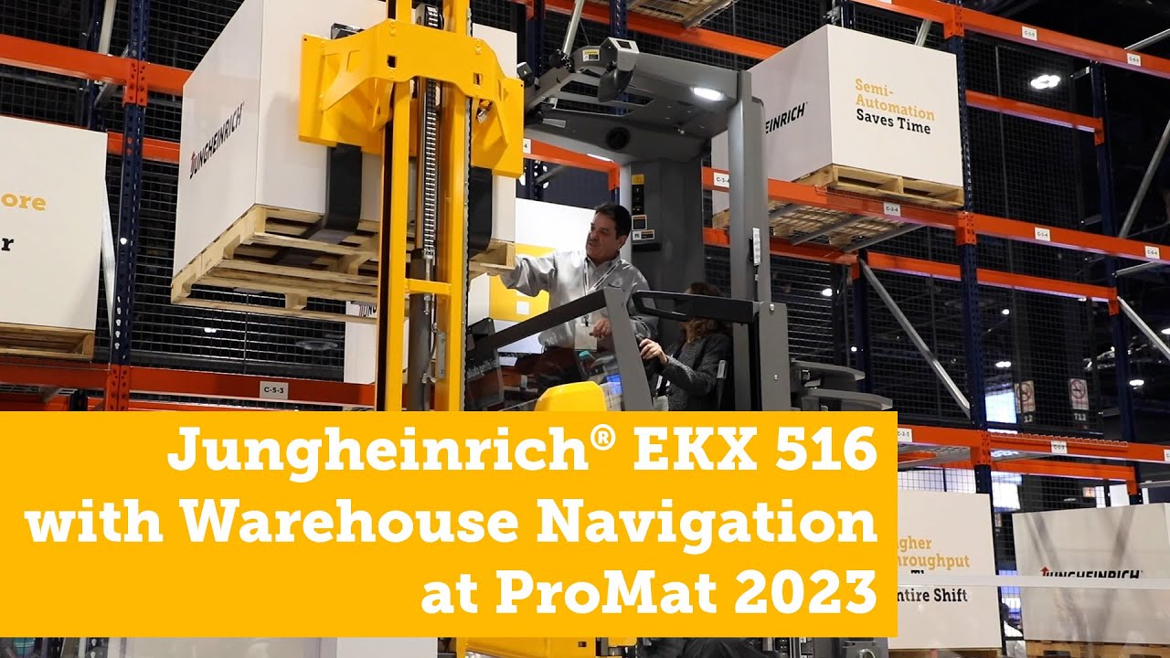 EKX 516 Turret Truck with Warehouse Navigation at ProMat 2023 - YouTube