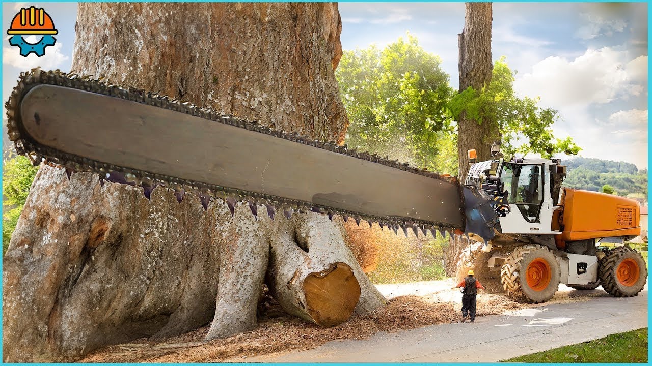 Extreme Dangerous Fastest Big Chainsaw Cutting Tree Machines | Biggest ...