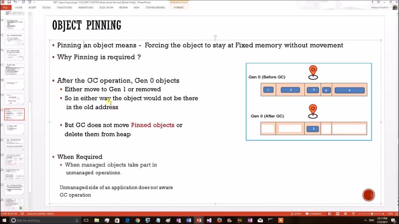 .NET CLR topics: What are pinned objects and when object pinning is required (part 1) - YouTube