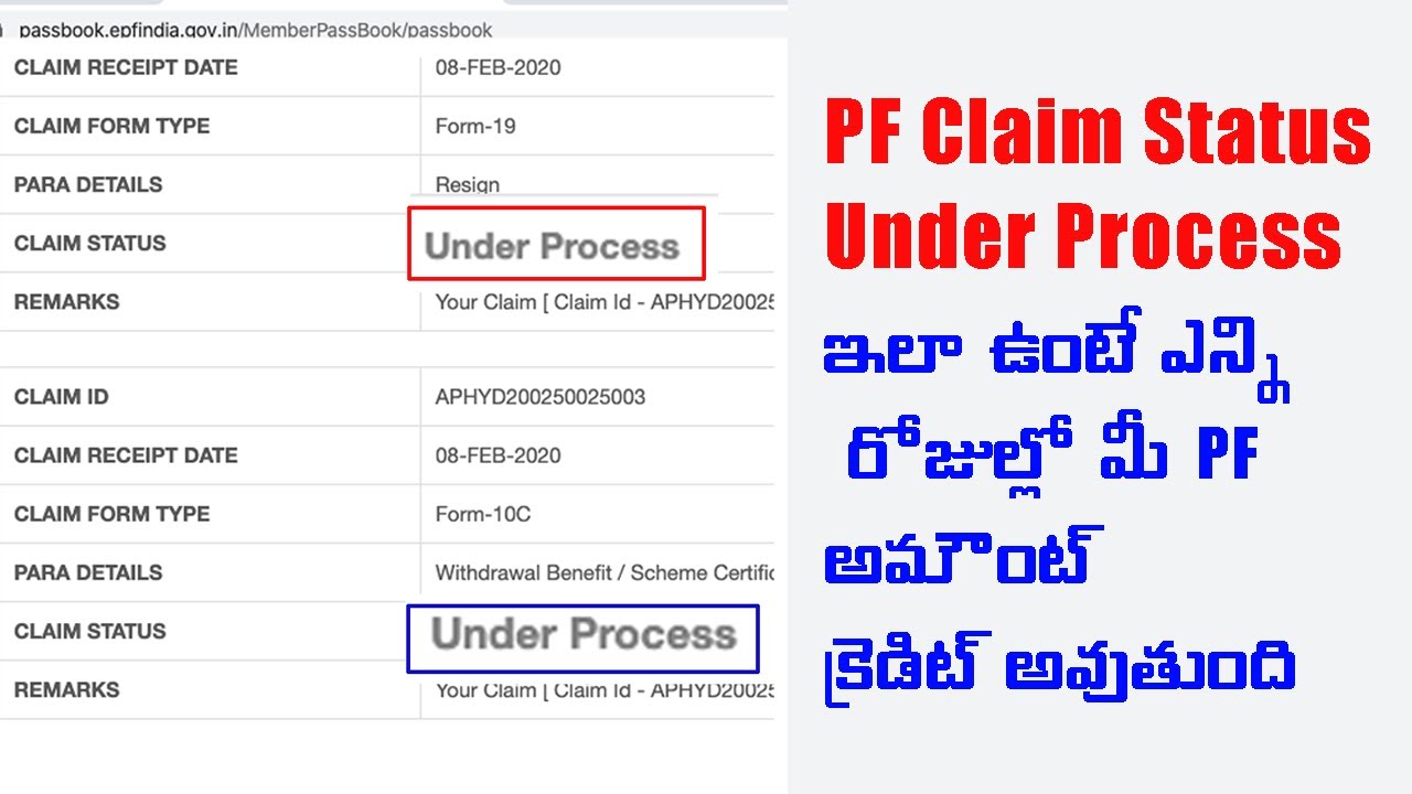 Epf claim status shows payment under process
