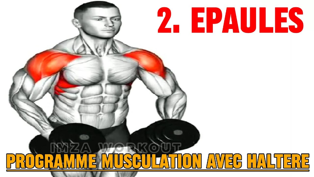 Programme de musculation à la maison avec haltères -2 épaules - YouTube