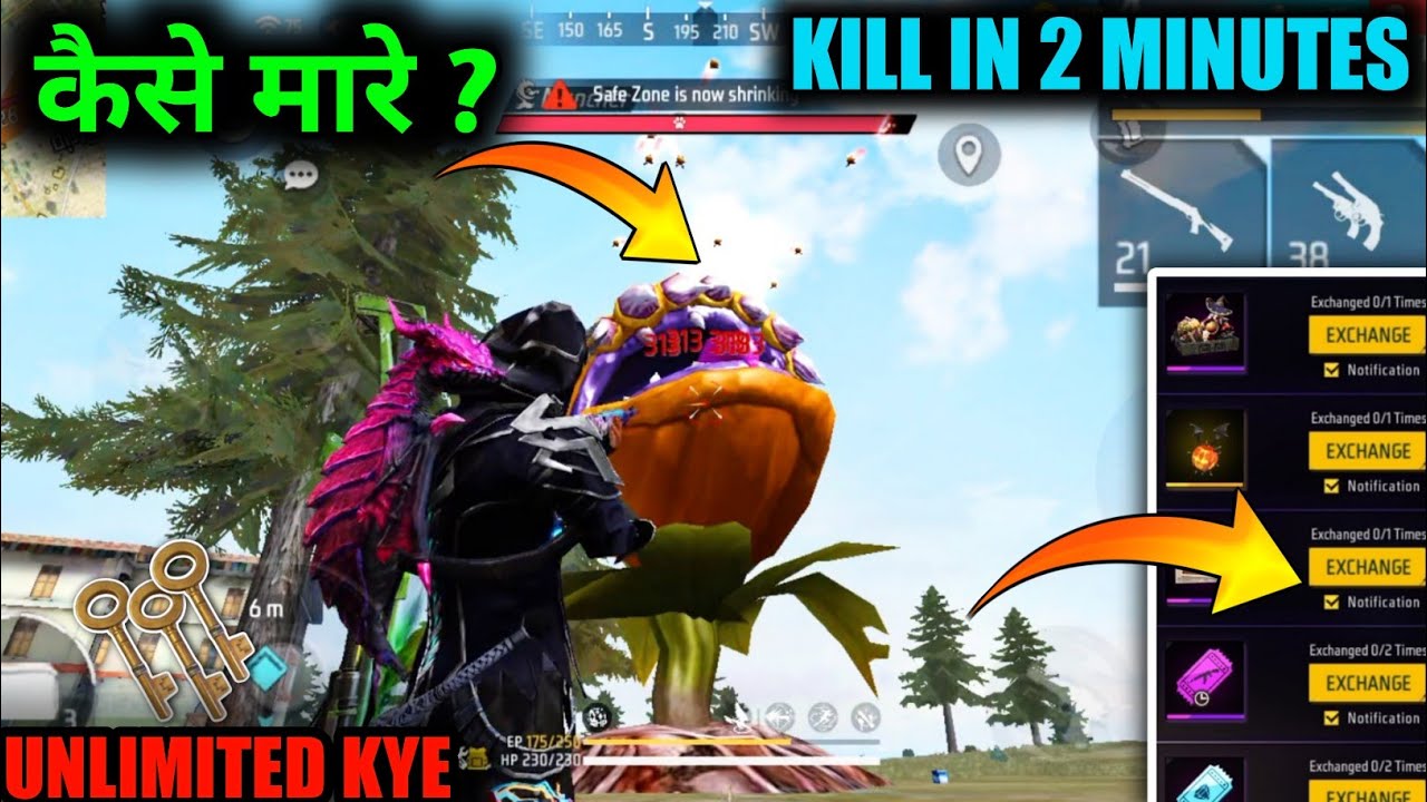 HOW TO DEFEAT BOSS IN FREE FIRE NEW EVENT TODAY|| FF SPOOKY TREASURES ...