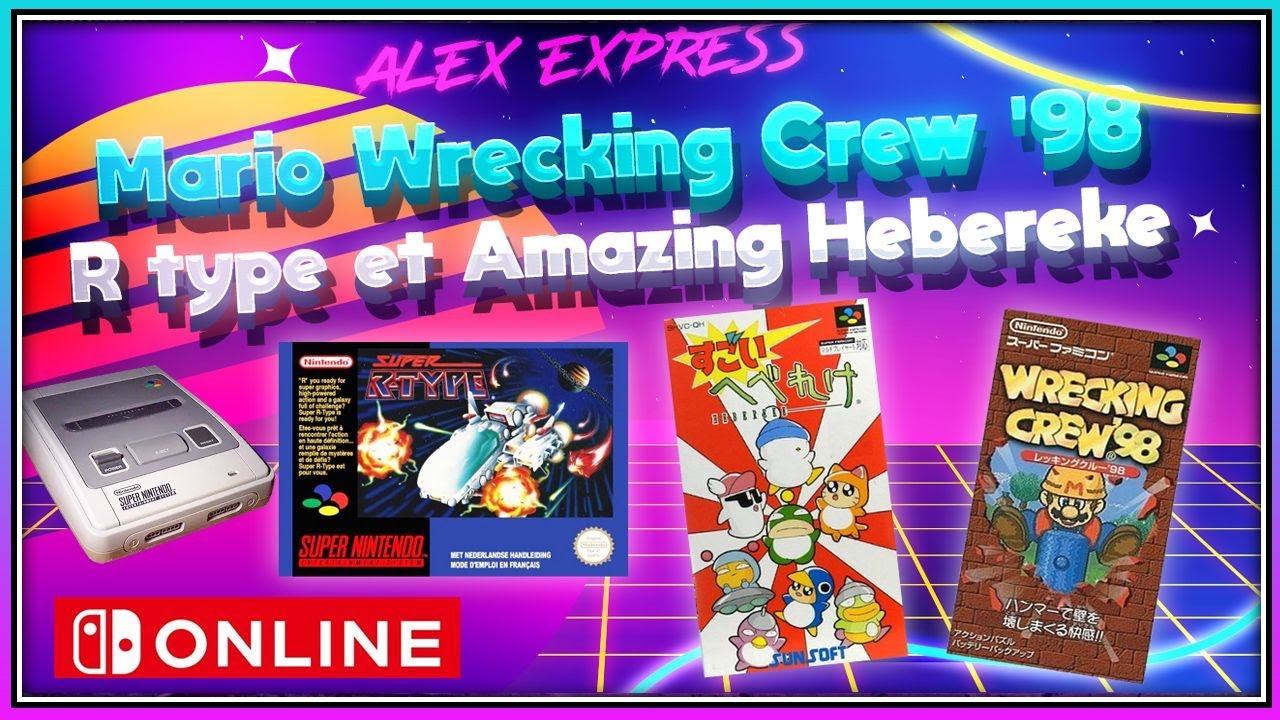 Switch live: Mario Wrecking Crew '98 R type et Amazing Hebereke - YouTube