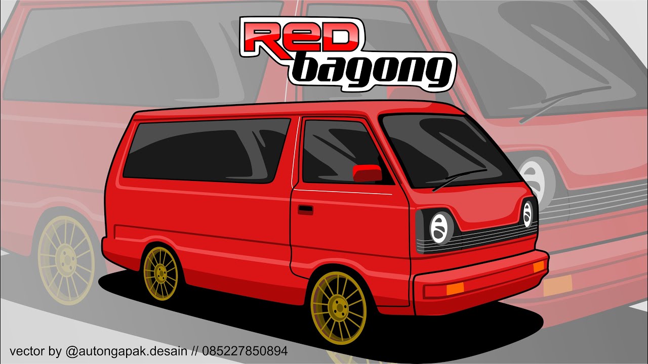 Membuat Gambar Vector Suzuki Carry Bagong Merah - Jasa Vector Mobil ...