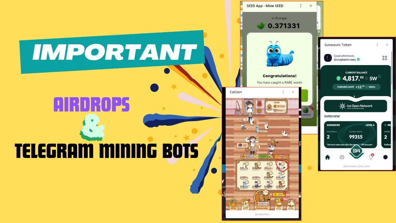 EARN FREE FROM CRYPTO : All Important Telegram Mining BOT and upcoming ...