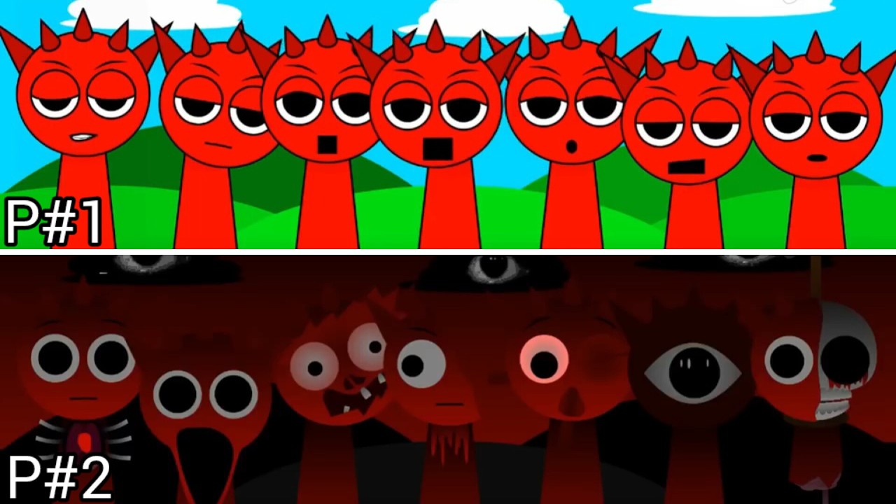 OIncredibox Sprunki But Everyone Red Raddy Phase #1 Normal and Phase #2 ...