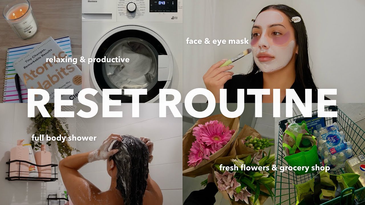 SUNDAY RESET ROUTINE 🌱 prep for the week, grocery shop, fresh flowers ...