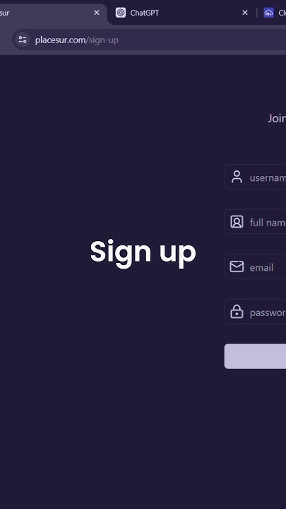 placesur.com sign up functionality #webdevelopment #placesur #shorts #short - YouTube