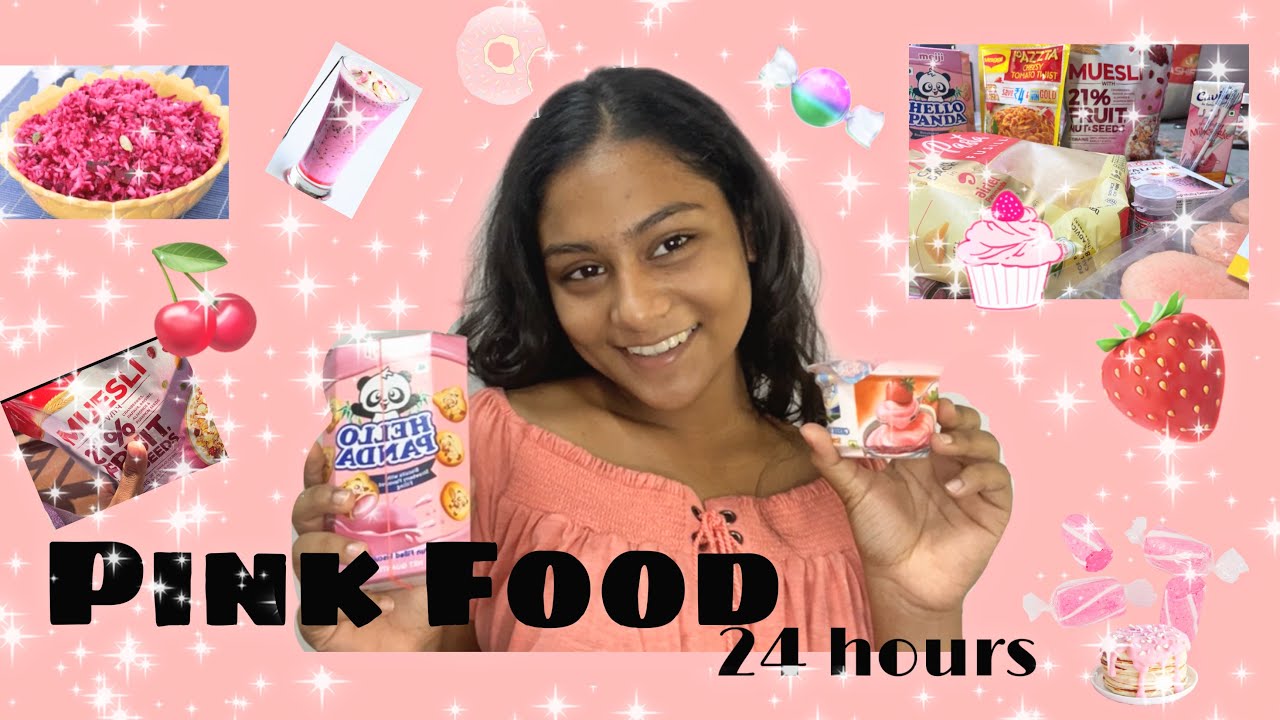 PINK FOOD CHALLENGE FOR 24 HOURS ll SHYNA - YouTube