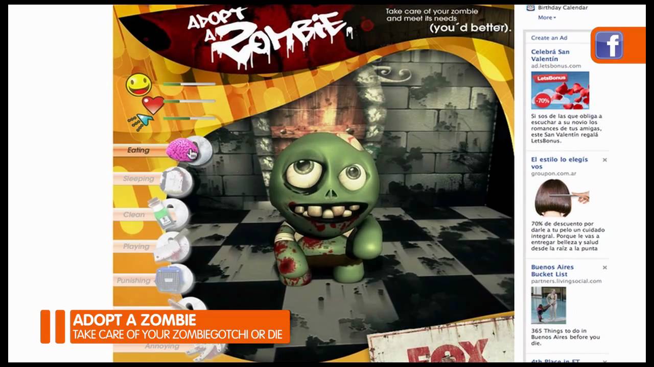 Adopt a Zombie Facebook Game - Fox - YouTube