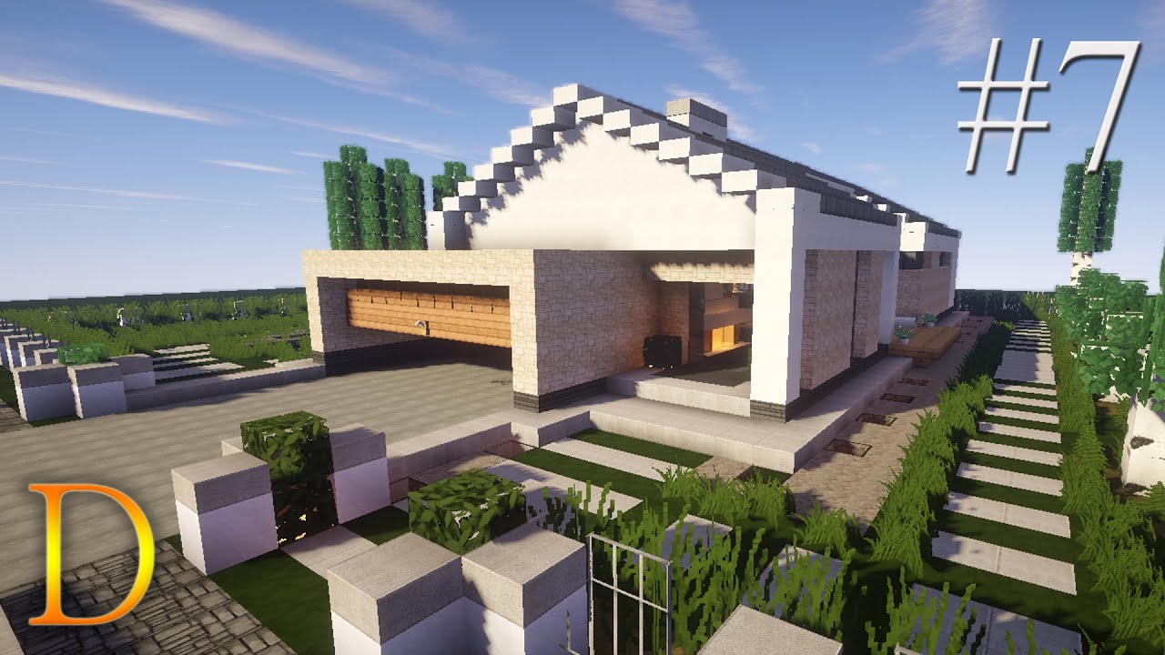 MINECRAFT PORADNIK - Jak zbudować: Nowoczesny dom parterowy [#7] - YouTube